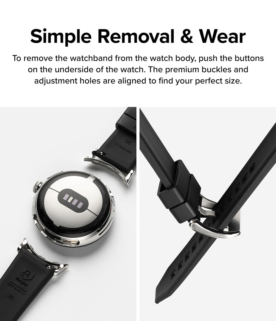 Google Pixel Watch Band | Rubber One Prime Band (Black) – Ringke ...