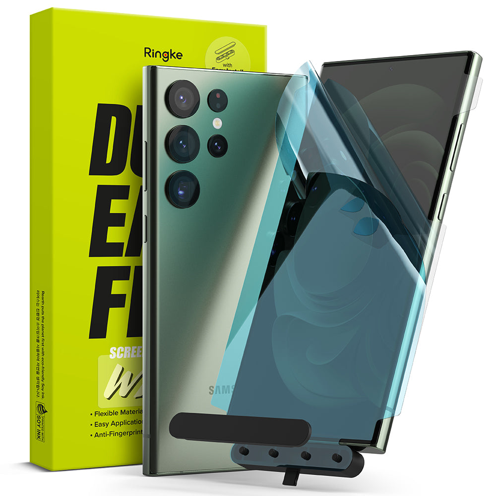 Galaxy S23 Ultra Screen Protector | Ringke Dual Easy Film Wing [2 Pack ...