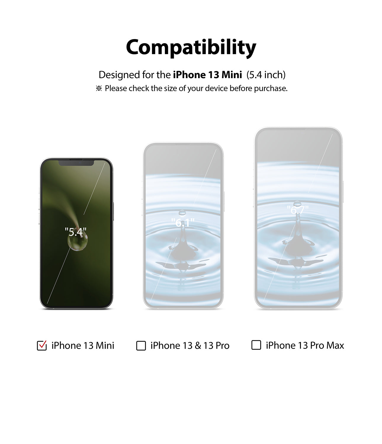 iPhone 13 Mini Screen Protector | Ringke Invisible Defender Glass Full ...